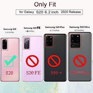 luolnh Galaxy S20 Marble Case - Shockproof Soft Silicone TPU Bumper Cover - Mint