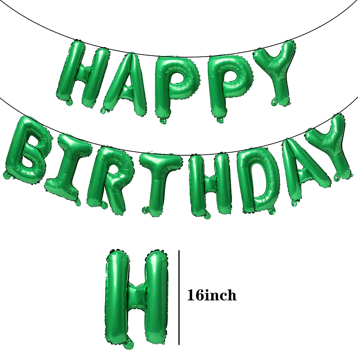 16 Inch Green Aluminum Foil Birthday Balloons for Birthday Party Supplies