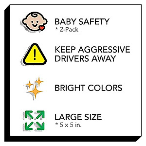 EPIC Goods Cute Baby On Board Magnets [2-Pack] Baby Shower Registry Gift Set - Safety Sign for Car, Truck, Van, Bumper, Laptop, Flask, Water Bottle (Magnets)