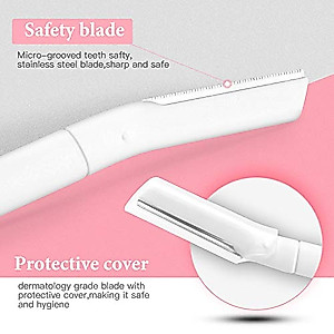 Dermaplane Razor for Women Face,Professional Dermaplaning Tool,Facial Razor, Peach Fuzz and Hair Removal, opove Multifunction Home Skin Care Tool,3 Eyebrow Razors