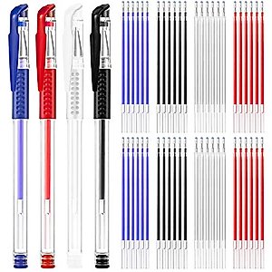 Outus 8 Pieces Heat Erase Pens Fabric Marking Pens Heat Erasable Pens with 56 Pieces Refills for Quilting, Sewing, DIY Dressmaking