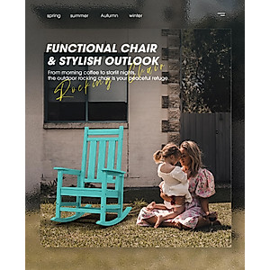 KINGYES Outdoor Patio Rocking Chair, Aruba