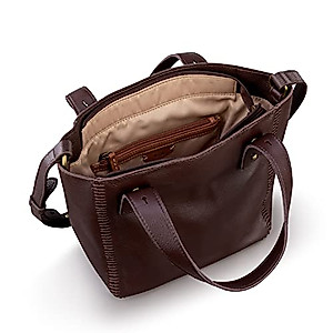 The Sak Liv Satchel in Leather, Large Purse with Removable, Convertible Straps, Mahogany