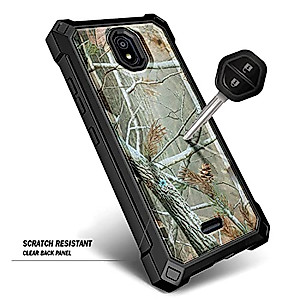 WDHD Case for Nokia C100 with Tempered Glass Screen Protector, Full-Body Protective Shockproof Rugged Bumper Cover, Impact Resist Durable Phone Case (Camo)
