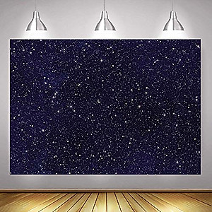 Night Sky Star Backdrops Universe Space Theme Starry Photography Backdrop Galaxy Stars Children Boy 1st Birthday Party Photo Background Newborn Baby Shower Banner Photo Studio Booth 7x5ft Vinyl