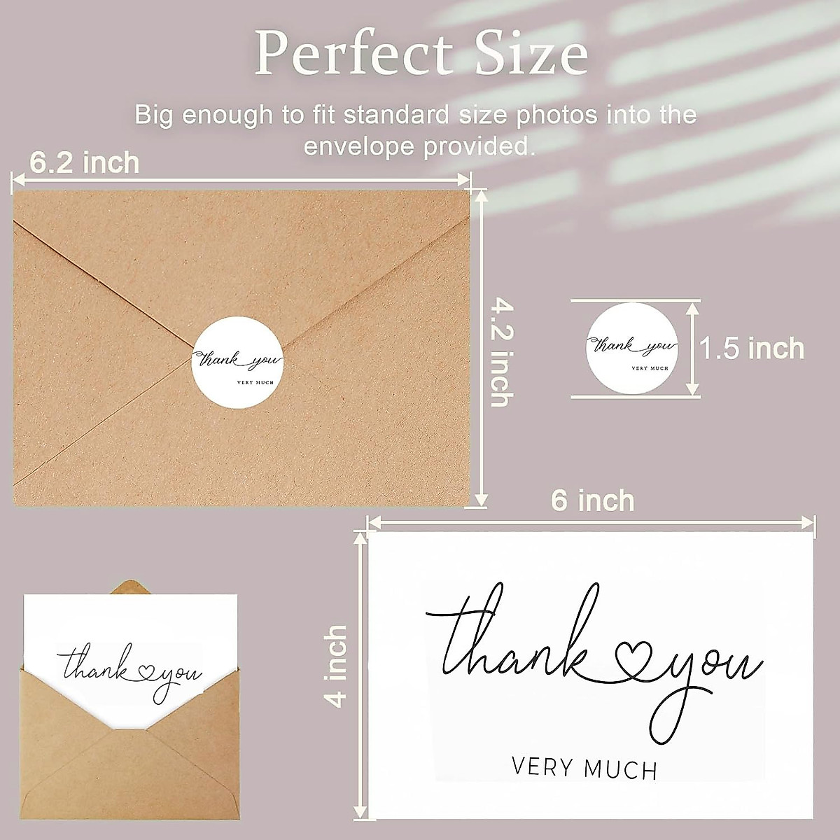 Thank You Cards with Envelopes, 20 Pack bulk White Thank You Cards 4 x 6 Inch, Thank You Notes for Wedding,Bridal Shower, Business, Baby Shower, Small Business, Graduation Opening Ceremony New Year