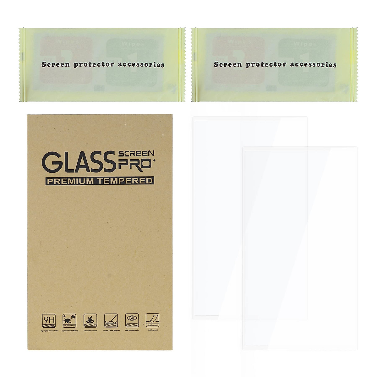 playvital White Border Tempered Glass Screen Protector for Nintendo Switch OLED, Anti-Scratch Transparent HD Clear Protector Film for Switch OLED - 2 Pack Included