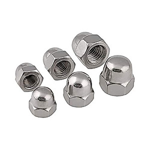 EPMANN Hex Acorn Nut UNC 8#, 10#, 1/4", 5/16", 3/8" 304 Stainless Steel Hexagon Decorative Semicircle Cap Cover Nuts Dome Nuts (Color : 5/16''-18 2pcs)