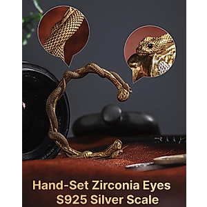 COPPERTIST.WU Cuff Bracelets for Men Women | Double Snake Twisted Brass Open Bangle Jewelry Gifts (S)