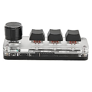 Yoidesu 3 Keys Mechanical Keyboard, RGB Programming Macro keypad, Mini USB 3 Keys Keypad Mechanical Gaming PC Keyboards, Red Switch, Hot Swap Switch, Plug and Play