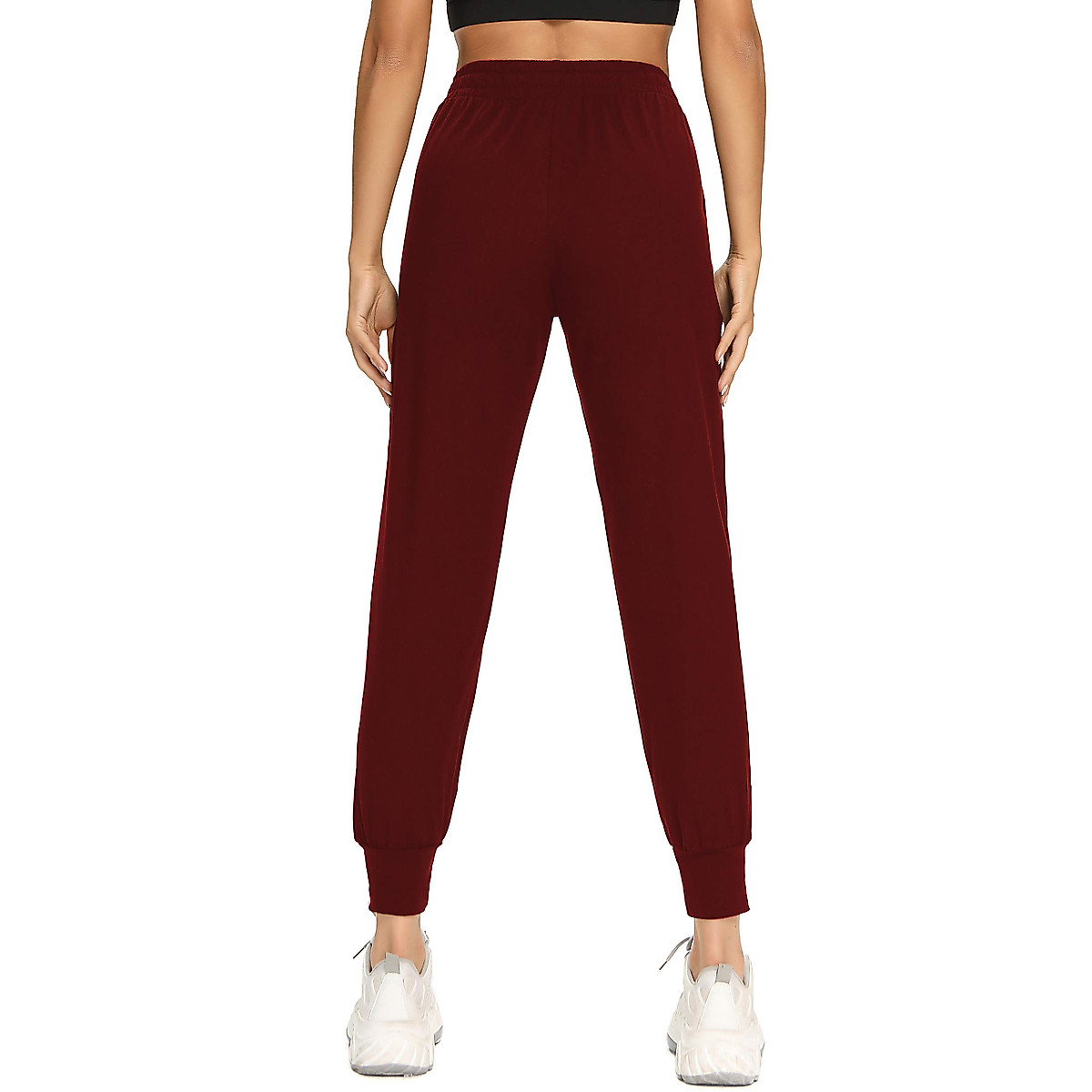 FULLSOFT Sweatpants for Women-Womens Joggers with Pockets Lounge Pants for Yoga Workout Running (Wine-2,Medium)