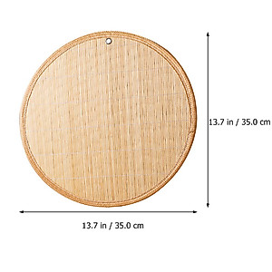 HEMOTON 1 Set 2Pcs Bamboo Dumpling Tray Handmade Chinese Dumplings Mat Insulation Mat Steamer Basket Baking Mat for Baking Dumpling Dough Pastry Cookie Wontons (Khaki)