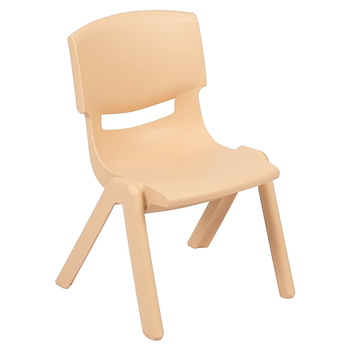 Flash Furniture Adjustable Classroom Activity Table with 6 Stackable Chairs, Rectangular Plastic Activity Table for Kids, 24" W x 48" L, Natural