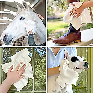 StripHair Horse Bundle 3pc Gentle Groomer 6-in-1 Shed Groom Massage, Bag O' Bamboo Reusable Cloths 2 sizes, Storage Pouch
