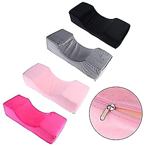 Grafted Eyelash Extension Pillow Neck Support Eyelash Pillow Soft Memory Foam U Shape Lash Pillow Makeup Salon with Pocket (Pink)