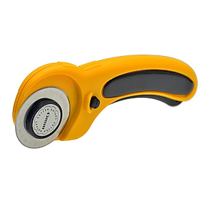 45mm Rotary Cutter, RosyMyth Fabric Cutter, for Paper, Leather Cutting, Quilting Sewing Scrapbooking, Seamstress, Tailors (Yellow)