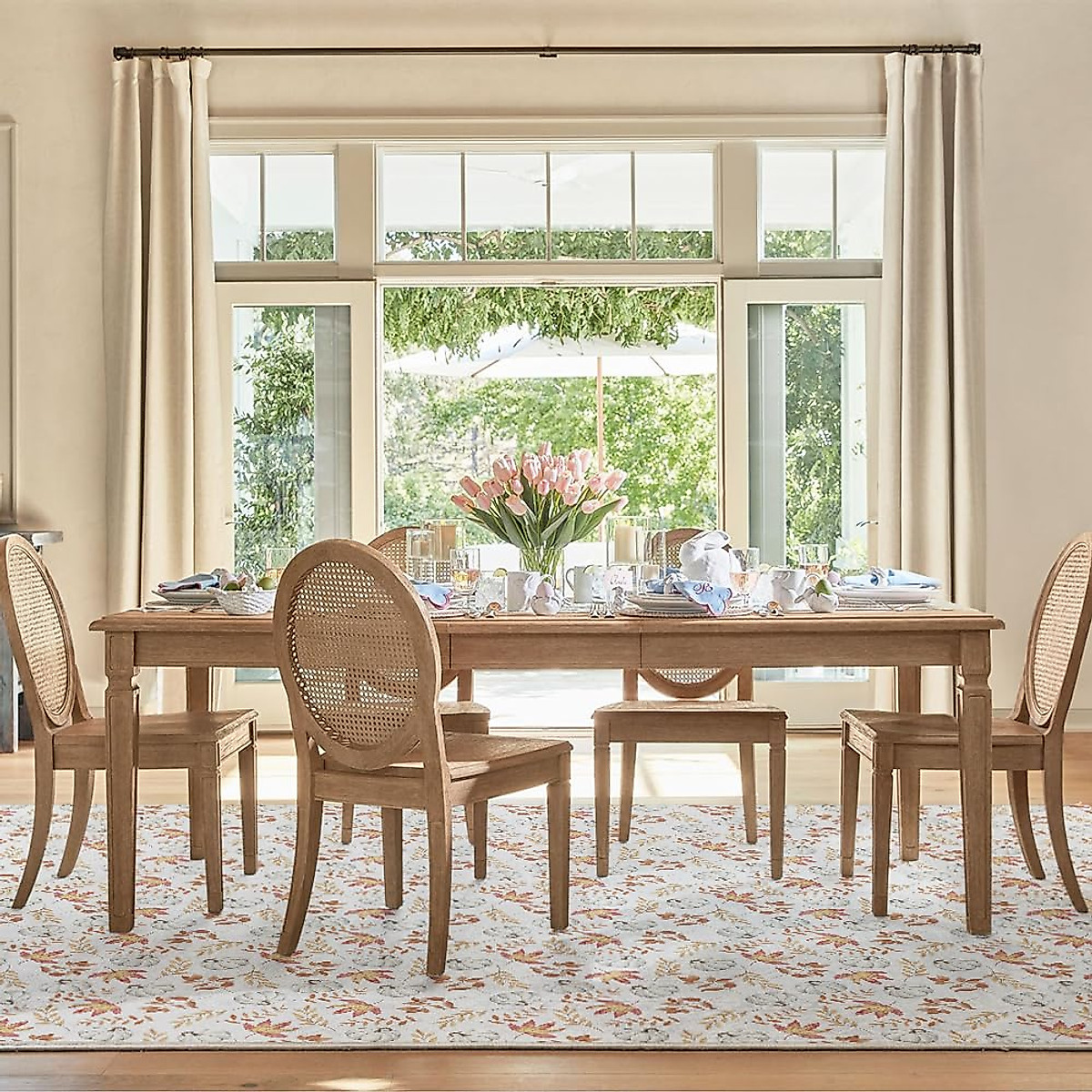 Artoid Mode Orange Pumpkins Maple Leaves Fall Area Rug, Autumn Thanksgiving Home Decor Low-Profile Washable Area Rugs for Entryway Bedroom Living Room Laundry Room Indoor 5x7 Feet