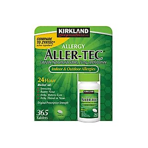 Kirkland Signature Aller-Tec Cetirizine Hydrochloride Tablets, 10 mg, 365 Count
