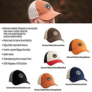 Magpul Standard Trucker Hat Snap Back Baseball Cap, One Size Fits Most, Garment Washed Black/Charcoal