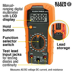 Klein Tools 69149P Electrical Test Kit with Digital Multimeter, Noncontact Voltage Tester and Electrical Outlet Tester, Leads and Batteries