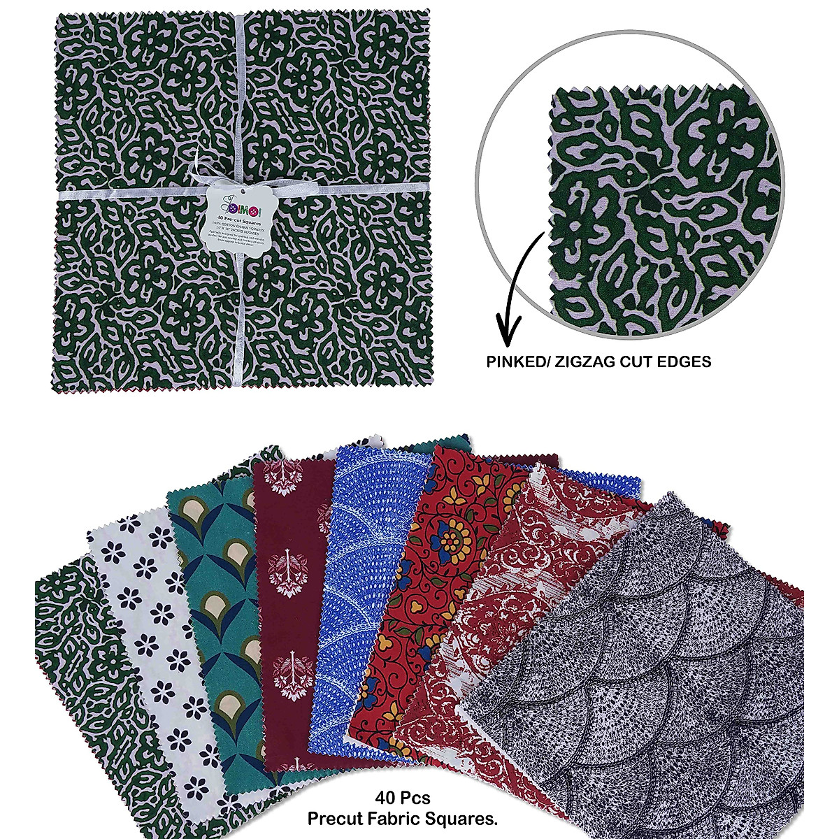 Precut 10-inch Prints Cotton Fabric Bundle Quilting Squares Charm Pack DIY Patchwork Sewing Craft-