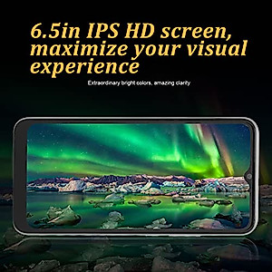 Yoidesu 5G Unlocked Android Smartphone, 6.5in IPS HD Screen 6GB RAM 128GB ROM Ultra Thin Mobile Phone, 5000mAh 12MP16MP HD Camera, Face ID Fingerprint Unlocked Cellphone for Android 12(Grey)