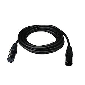 SinLoon (3m) DMX Stage Light Cable,DJ XLR Cable, 3-Pin Female XLR to 5-Pin Male XLR DMX Turnaround Connection for Moving Head Light Par Light Spotlight with XLR Input & Output (5male)