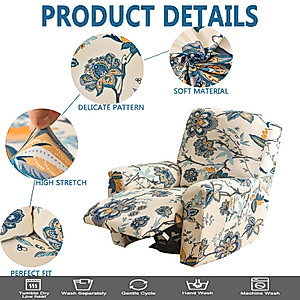 HAOYONG Recliner Slipcovers Stretch Lazyboy Recliner Cover 4 Pieces Covers for Recliners 1 Seat Recliner Couch Covers with Side Pocket Furniture Protector for Living Room