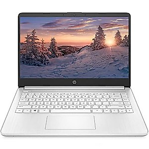 2022 HP Premium 14-inch HD Thin and Light Laptop, Intel Dual-Core Processor, 32GB RAM, 64GB Storage, Long Battery Life, Webcam, Bluetooth, HDMI, Wi-Fi, White, Windows 11 + 1 Year Microsoft 365