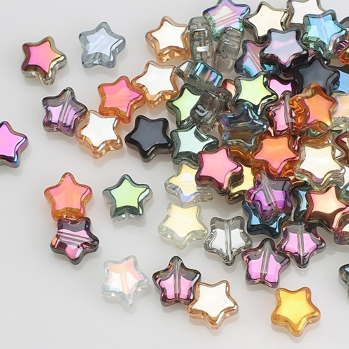 200Pcs Star Beads Star Spacer Beads Star Shape Beads Star Pony Beads Beads Star for Jewelry Bracelet Necklace Making, 8mm