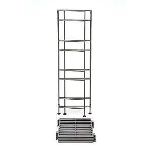 Seville Classics Iron Slat Tower Shelving, 4-Tier (Pewter)