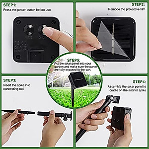 WATERGLIDE 2 Pack Solar Patriotic Star String Lights, Outdoor July 4th Decorative Light 100 LED 33 FT Each, 8 Lighting Modes, Waterproof for Independence Day Party Patio Garden Decor, Red White & Blue