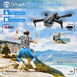 Naseto Drone with Camera 1080P HD, FPV Foldable Drone for Adults Kids, One-Key Take Off/ Landing, 3D Flips, Altitude Hold, Speed Adjustment, Headless Mode, 2 Batteries, Toys Gifts for Boys Girls, Beginner