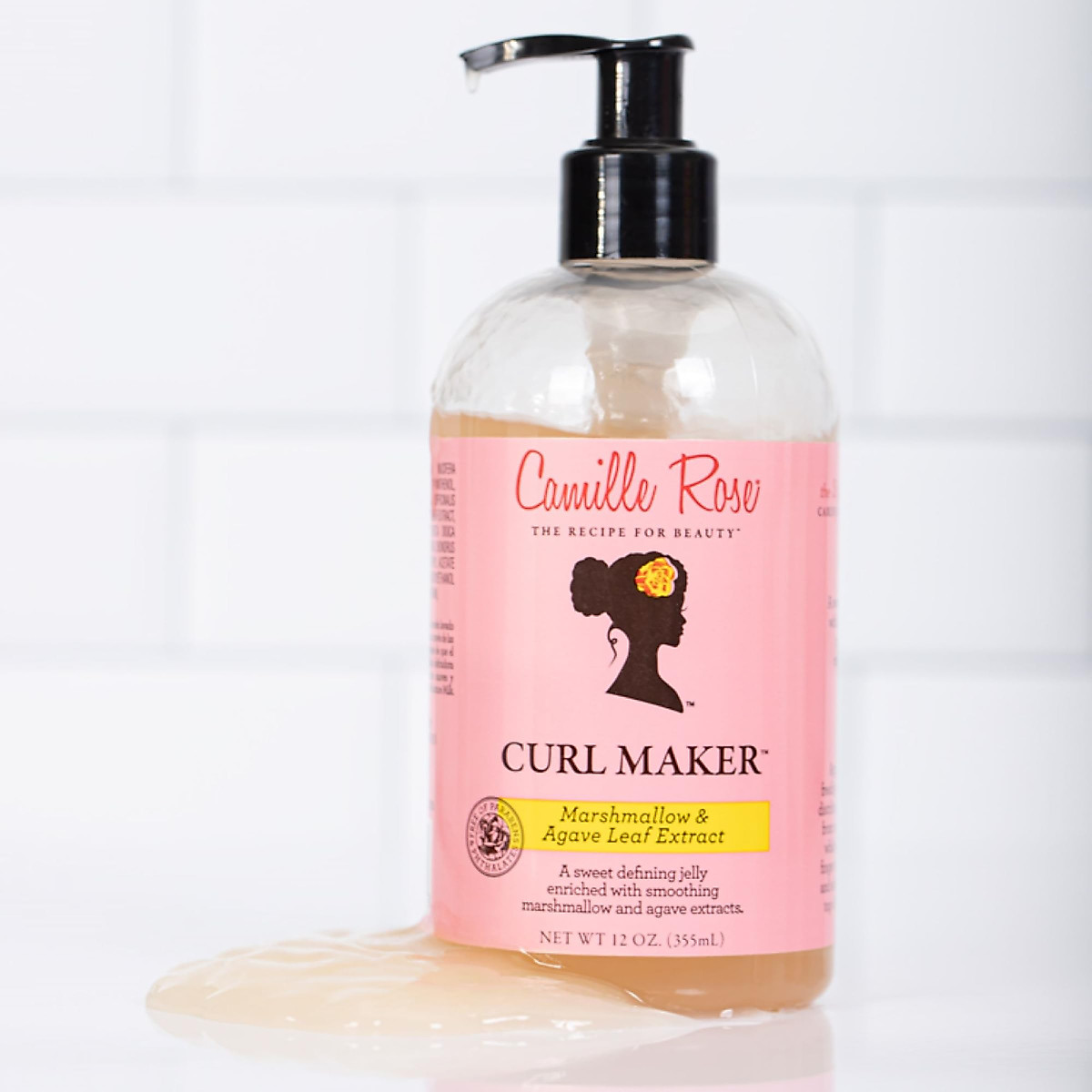 Camille Rose Curl Maker, Smoothing and Nourishing Curly Hair Gel with Aloe, for All Hair Types and Textures, 12 fl oz