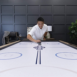 American Legend Kirkwood 84” Air Powered Hockey Table with Rustic Wood Finish, K-Shaped Legs and Modern Design