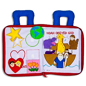 My Bible Quiet Book by My Growing Season | Interactive Fabric Activity Book for Kids | Educational Christian Toy for Toddlers & Preschoolers | Travel-Friendly and Sensory-Rich Soft Book