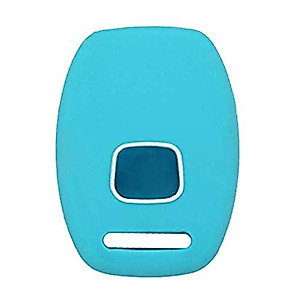 KAWIHEN Silicone Key Fob Cover Compatible with Honda Accord Accord Crosstour CR-V Civic Element Pilot OUCG8D-380H-A N5F-S0084A N5F-A05TAA(Light Blue)