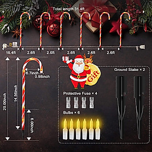 Christmas Candy Cane Lights,20 Inch Candy Cane Outdoor Christmas Decorations Outdoor Pathway Waterproof Led Light for Walkway, Yard, Home, Holiday Party Decoration (16Pack)