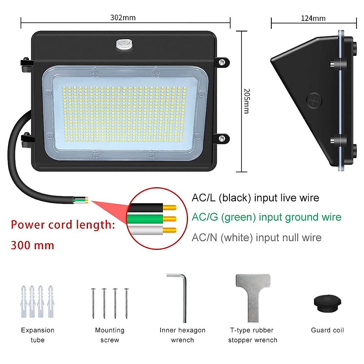100W Dusk to Dawn Exterior Wall Pack LED Light 15300LM,800W HPS/HID Equivalent,110V Commercial Lighting 5000K Daylight ,IP65 Waterproof Light Sense,Industrial Outdoor Wall Lamp for Alleyways Doorway