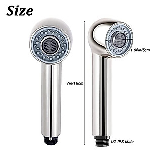 Pull Out Spray Head Bathroom Kitchen Sink Pull-Down Faucet Universal Replacement Part 2 Function Kitchen Sink Faucet Sprayer Head for Bathroom Kitchen Polished Nickel (Plated Nickel)