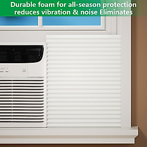 Window Air Conditioner,Side Insulated Foam Panel, Summer/Winter Heat and Draft Insulating,Two-Piece Panels Window Seal 02 (WHITE)