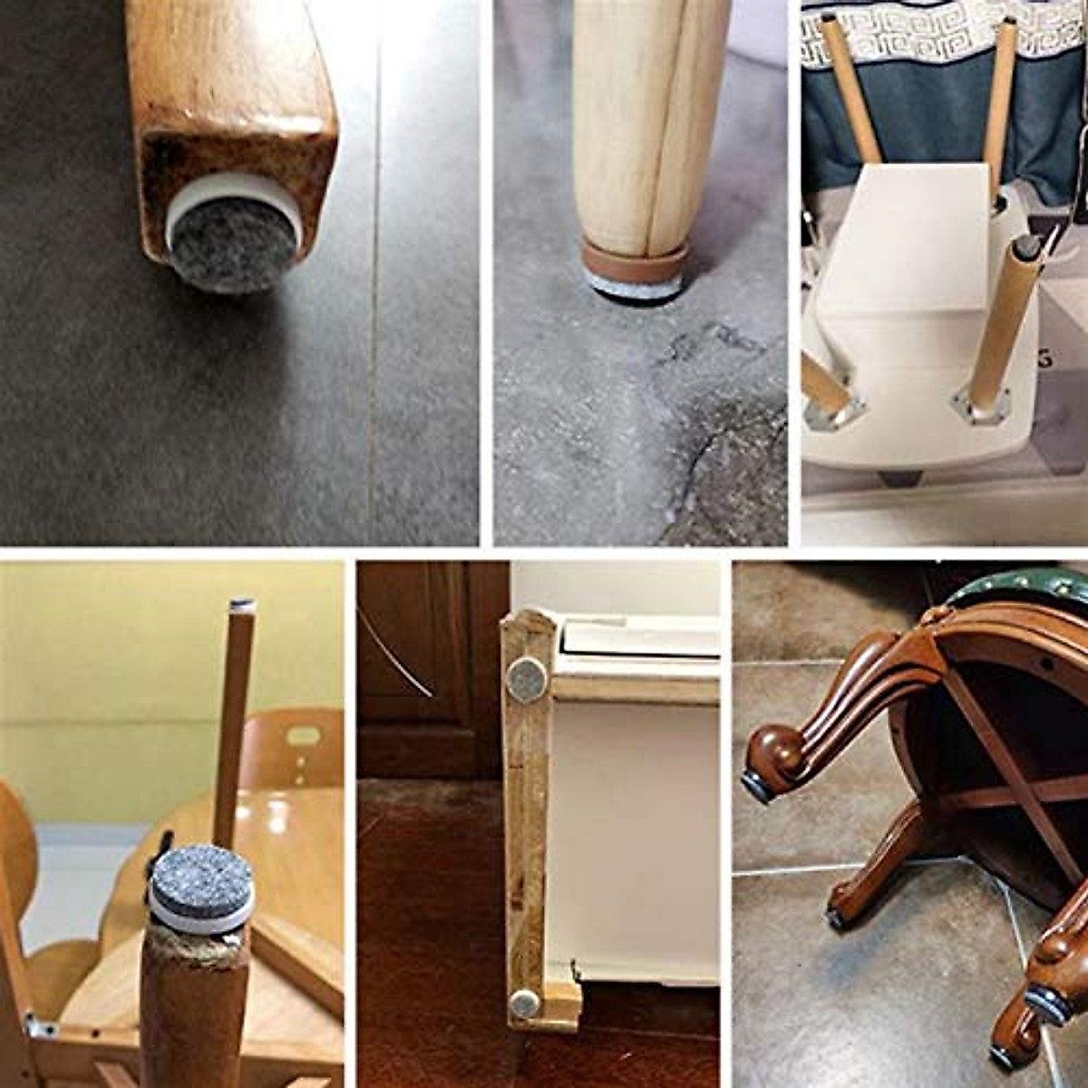 BUHUOJIANGWU Chair Table Protector 30pcs/Pack Felt Foot Pad Skid Glide Nail Protector Furniture Chair Table Leg 14mm/17mm/20mm/22mm/24mm/28mm Felt Furniture Pads (Color : C)