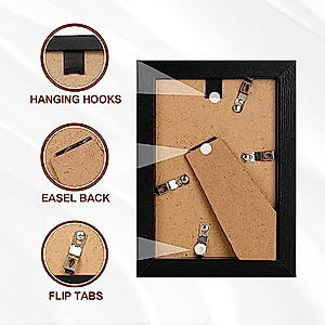 4x6 Picture Frame Real Glass Photo Frames Display 3.5x5 Pictures with Mat or 4x6 Pictures without Mat, 4x6 Frames for Tabletop or Wall Mount Display for Prints, Pictures, Artworks, Paintings(4 Colors)