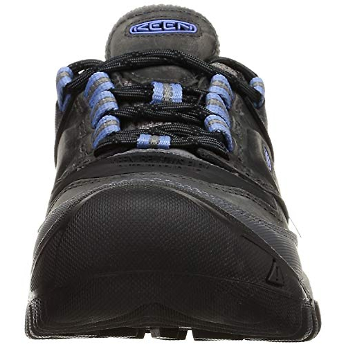 KEEN Women's Ridge Flex Low Height Waterproof Hiking Shoes, Steel Grey/Hydrangea, 9.5