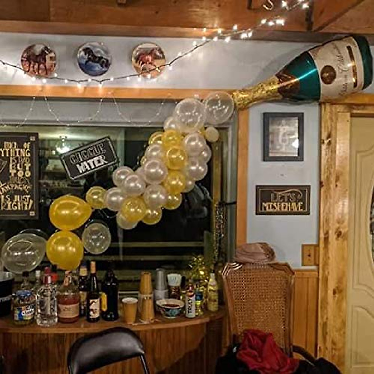 Champagne Bottle Balloon Kit, 2Pcs 40" Champagne Bottle Balloon & 70Pcs Assorted Balloons Ideal for Wedding Birthday Bachelorette Bridal Shower Party Decorations