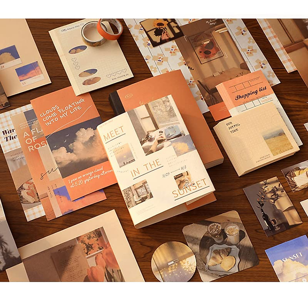 348 Pcs Scrapbooking Supplies Kit, Vintage Aesthetic Scrapbook Kit for Bullet Junk Journal, Stationery, A6 Grid Notebook, DIY Journaling Supplies, Birthday Craft Gift for Teen Girl Kid Women