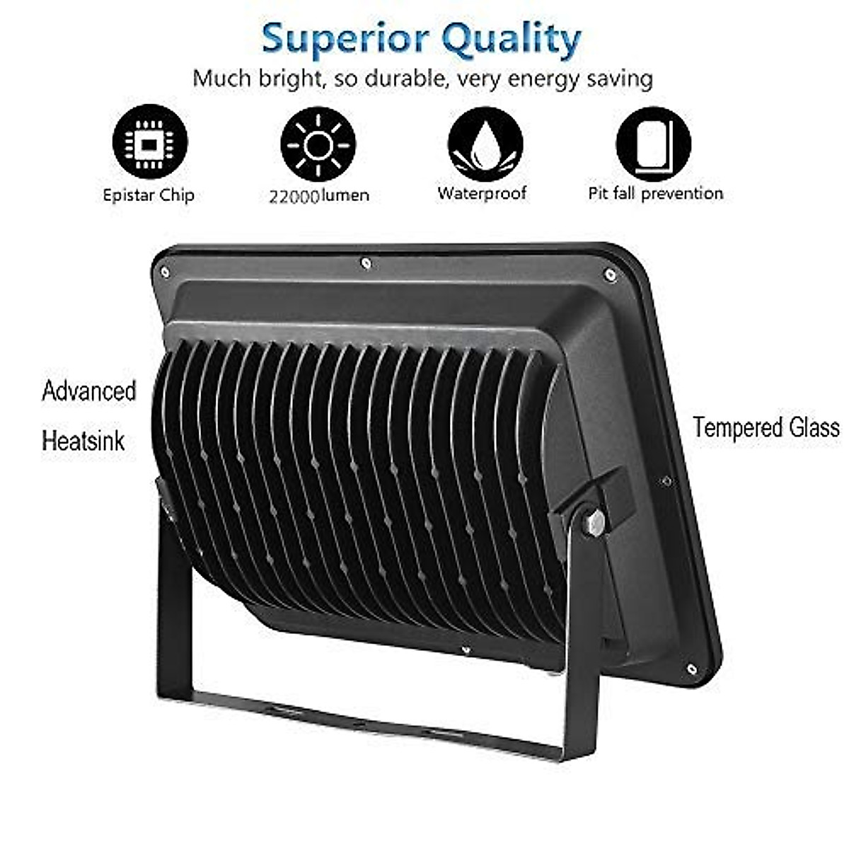 Missbee Super Bright 200W LED Flood Light, 22000lm Outdoor Landscape Flood Light, Security Light , 2800-3000K, Work for Garage, Garden, Lawn,Yard and Playground (Warm White)