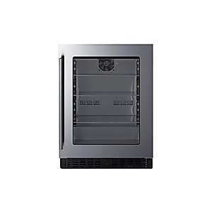 Summit Appliance ASDG2411 24" Wide Built-In Beverage Center, ADA Compliant; 3.25 cu.ft Capacity; Frost-free; Sealed Back; Open Door Alarm; Factory Installed Lock; Dimmable LED Light