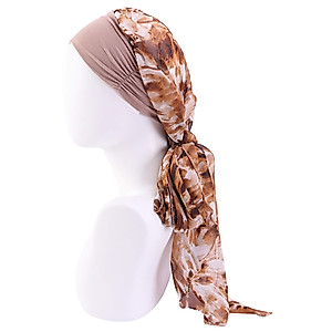 Gragengs Headwear for Women Sleep Beanie Head Scarf for Bald Wraps Cancer Hats Turbans (Khaki)