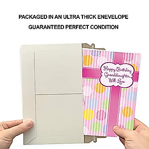 Granddaughter Birthday Card | Made in America | Eco-Friendly | Thick Card Stock with Premium Envelope 5in x 7.75in | Packaged in Protective Mailer | Prime Greetings (Birthday Present)